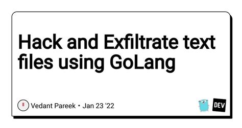 Hack And Exfiltrate Text Files Using Golang R Devto