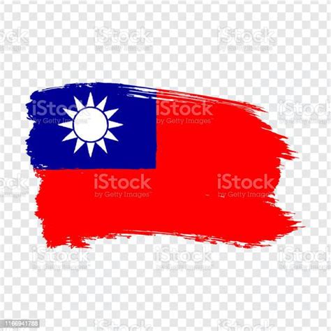 브러시 스트로크에서 대만 플래그 웹 사이트 디자인 앱 Ui에 대한 투명 한 배경에 대만의 플래그입니다 스톡 벡터입니다 Eps10 0명에 대한 스톡 벡터 아트 및 기타 이미지