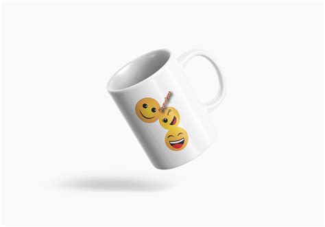 Triplets Emojis Emoji Printed Ceramic White Coffee And Tea Mugs Cups