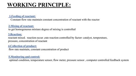 Continuous Flow Reactors 1pptx Chemistry Science