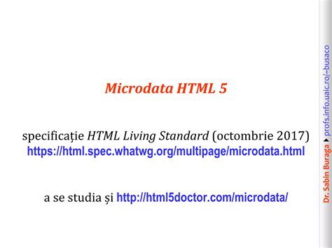 Wade 2017 2018 Tutorial 23 Data Modeling In Html Html5 Microdata Ppt