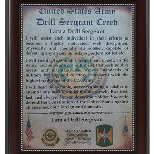 Better U S Army Drill Sergeants Creed Aged Parchment Etsy
