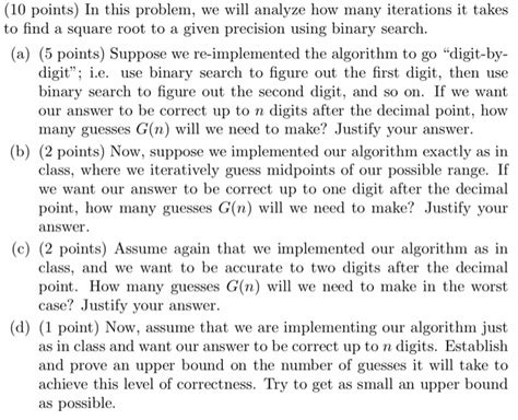 Solved 10 Points In This Problem We Will Analyze How Many Chegg Com