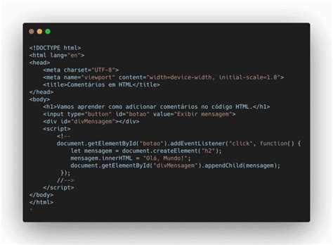 Comentário Html Use A Tag Para Fazer Comentários No Seu Código