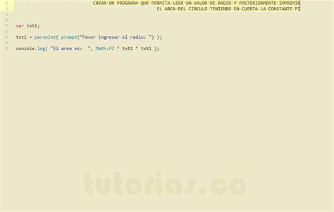 Operadores Javascript Area De Un Circulo Tutorias Co