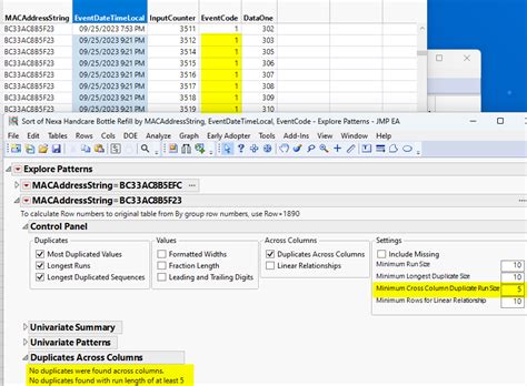 Solved Cross Column Duplicate Run Size In Explore Patterns Jmp User Community