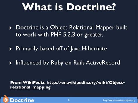 Doctrine Php Object Relational Mapper Ppt