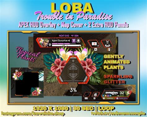 Apex Legends Loba Trouble In Paradise Inspired Hud Overlay Map