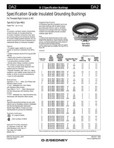 Specification Grade Insulated Grounding Bushings