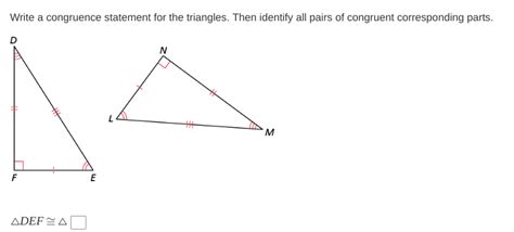 Write A Congruence Statement For The Studyx