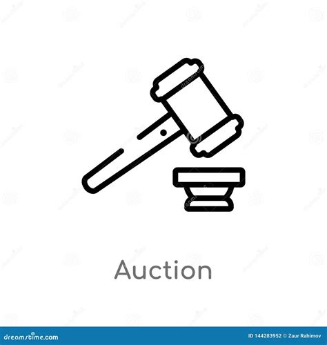 Outline Auction Vector Icon Isolated Black Simple Line Element Illustration From Gdpr Concept