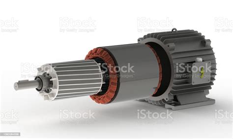 전기 모터용 로터 고정자 및 하우징 흰색 배경에 고립된 3d 일러스트레이션 폭발 뷰 0명에 대한 스톡 사진 및 기타 이미지 0명 3차원 형태 강철 Istock