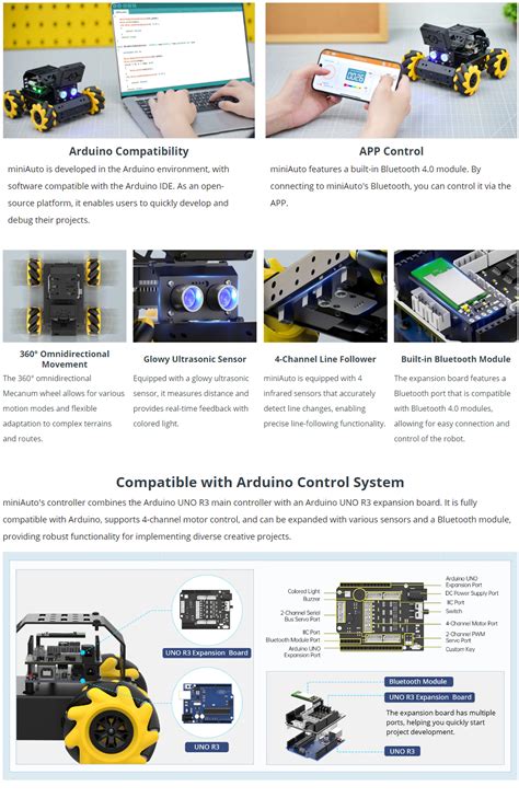 Hiwonder Miniauto Ai Vision Robot Arduino Uno R3 Controller With