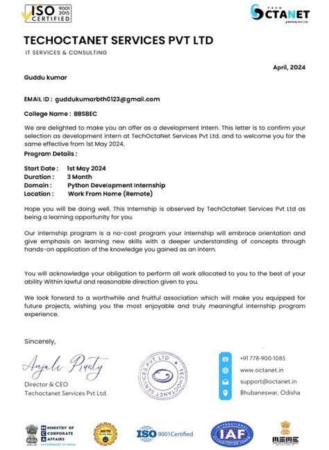 Guddu Kumar On Linkedin Octanet Pythondevelopment Internship