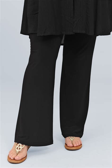 Yoek Silky Jersey Bootleg Trousers Black Bakou