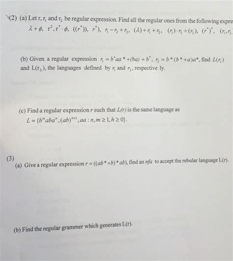 Solved A Let R R And R Be Regular Expression Find Chegg