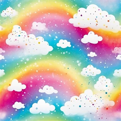 Premium Photo A Close Up Of A Rainbow And Clouds Background With A Sky Background Generative Ai