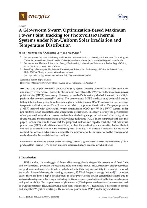 pdf a glowworm swarm optimization based maximum power point tracking