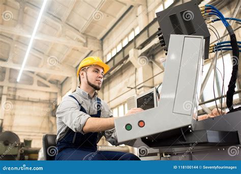 Machine Operator Wrapped Up In Work Stock Photo Image Of Protective Machine 118100144