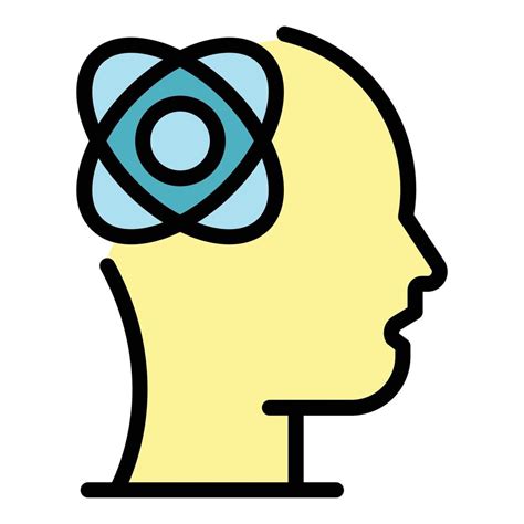 Atom With Orbits In The Head Icon Color Outline Vector 15889448 Vector Art At Vecteezy
