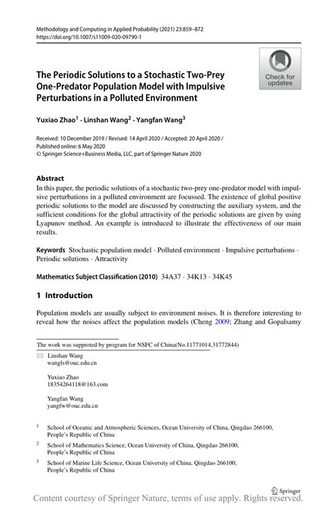 The Periodic Solutions To A Stochastic Two Prey One Predator Population