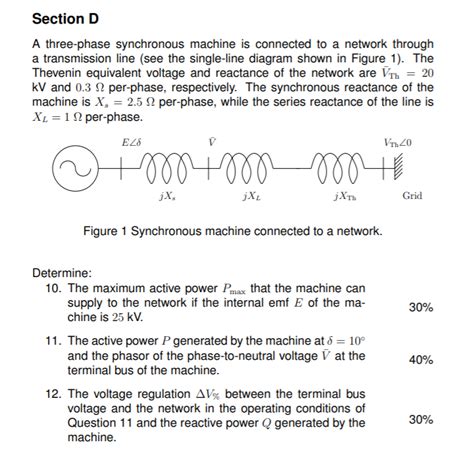 Solved Section D A Three Phase Synchronous Machine Is