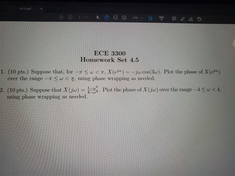 Solved H4 5 Pdf 174 ECE 3300 Homework Set 4 5 1 10 Pts Chegg Com