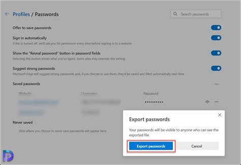 How To Export Passwords From Microsoft Edge Browser