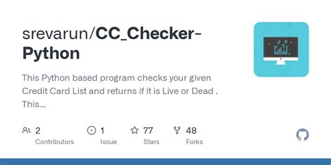 Github Srevarunccchecker Python This Python Based Program Checks Your Given Credit Card