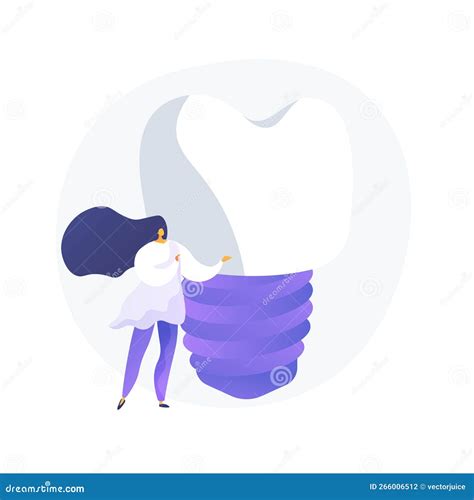 Teeth Dentures Implants Abstract Concept Vector Illustration Stock