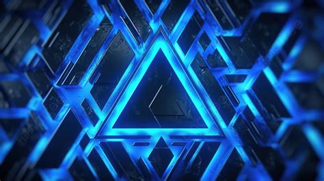 Hình Nền Nền Tương Lai Trừu Tượng Hình Tam Giác Neon Màu Xanh Trong Kết