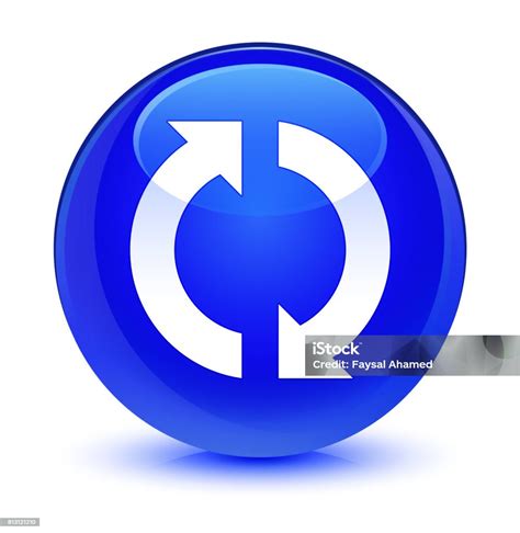 更新圖示玻藍色圓形按鈕向量圖形及更多圓形圖片 圓形 圖示 垂直構圖 Istock