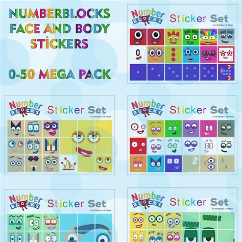 Numberblocks Stickers 1 100 Etsy