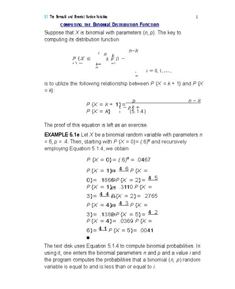 Computing The Binomial Distribution Function Computing The Binomial