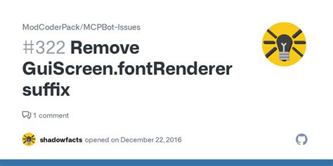 remove guiscreen fontrendererobj suffix · issue 322 · modcoderpack
