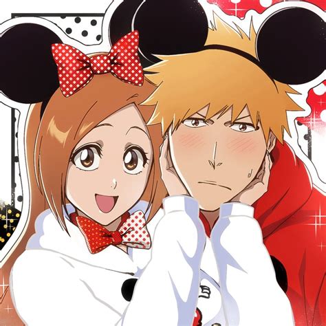 Inoue Orihime Kurosaki Ichigo And Mickey Mouse Bleach And 1 More