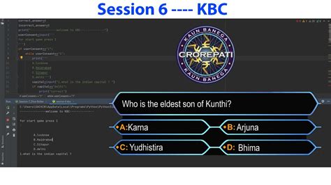 Project Kbc In Python Making Kbc Project Youtube