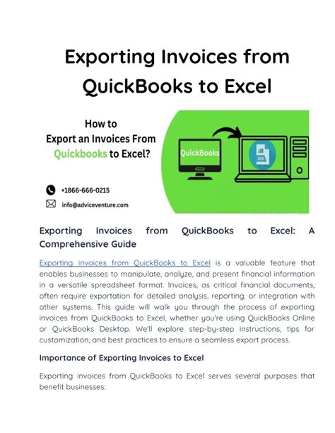 Ppt Exporting Invoices From Quickbooks To Excel Powerpoint Presentation Id 13349619