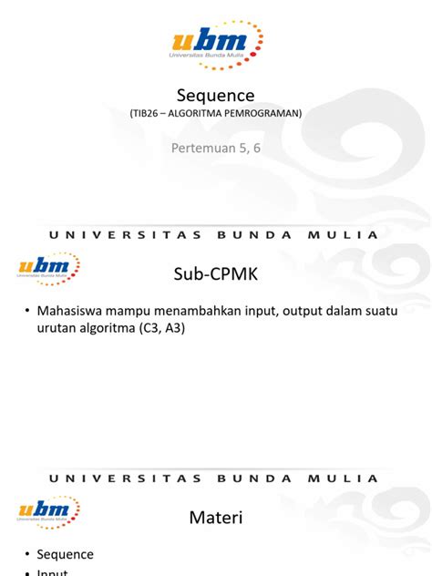 Algoritma Dan Pemrograman Sequence Pdf
