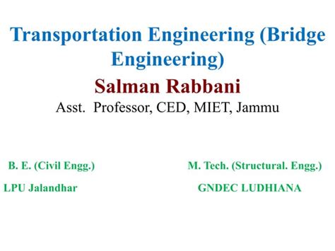 Unit 5 Bridge Engg Components Classification Data Collection Site Selection Economic Span Flood