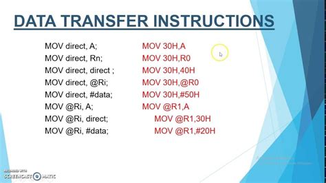 6 Data Transfer Instructions Of 8051 Part1 Youtube