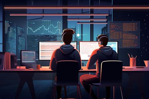 Premium Photo Software Developer And A Man At Computer For Coding