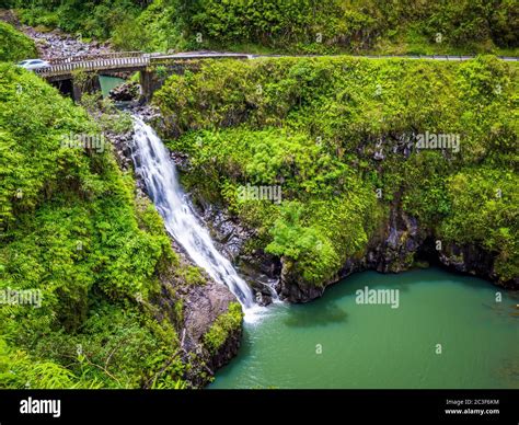 Maui Hawaii Hana Highway Wailua Iki Falls Wailuaiki Road To Hana