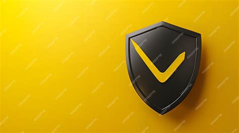A Black Shield With A Yellow Checkered Sign On The Wall Premium Ai