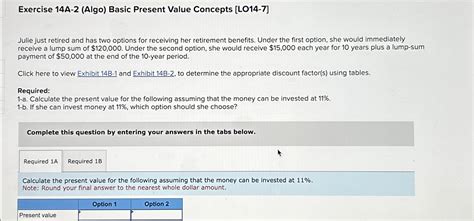 solved exercise 14a 2 algo ﻿basic present value concepts