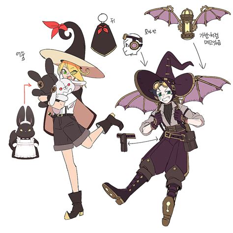 좀비고 마법고 공식 일러스트 모음 마법고등학교 전신 스케치 네이버 블로그