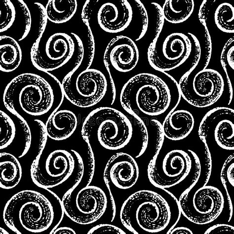 Ink Hand Drawn Abstract Curve Lines Seamless Pattern Stock Vector Illustration Of Shape