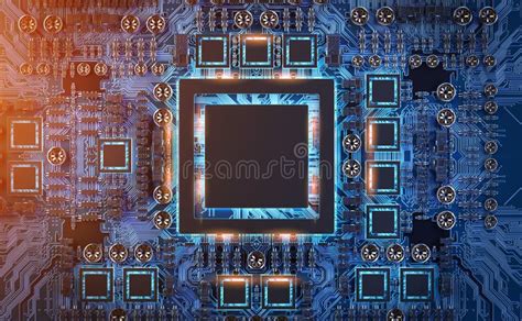 Close Up View Of A Modern GPU Card With Circuit Stock Illustration Illustration Of Technology