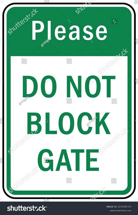 Do Not Block Gate Entrance No Stock Vector Royalty Free Shutterstock
