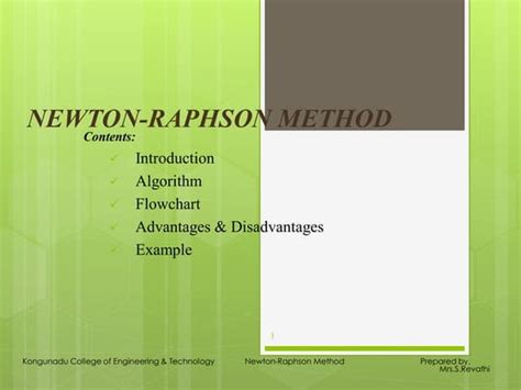 Newton Raphson Method For Load Flow Analysis Ppt Physics Science